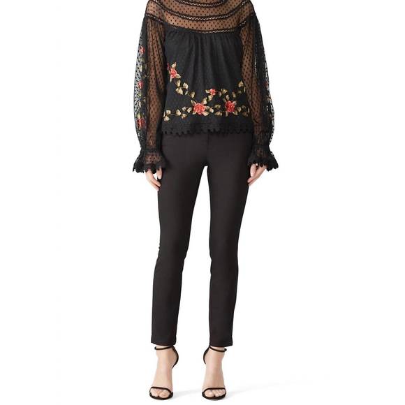 SAYLOR | Tops | Saylor Dalilah Embroidered Top In Black | Poshmark